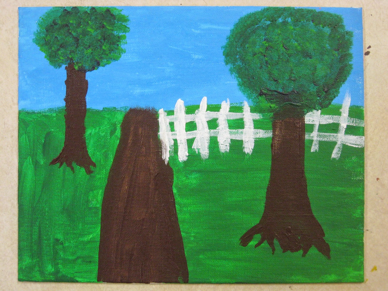 Miss Young's Art Room: More 6th Grade Landscape Paintings on Canvas