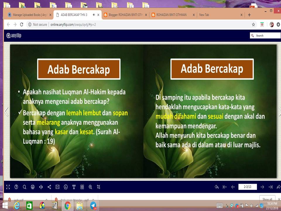 ROHAIZAN BINTI OTHMAN: Flipbook Adab Bercakap