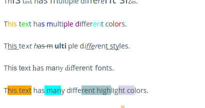 Test page for copying and pasting text with multiple text colors, sizes ...