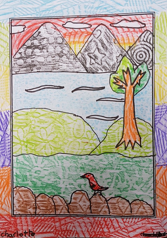 Gr8 Art Fun!!: Texture Landscapes