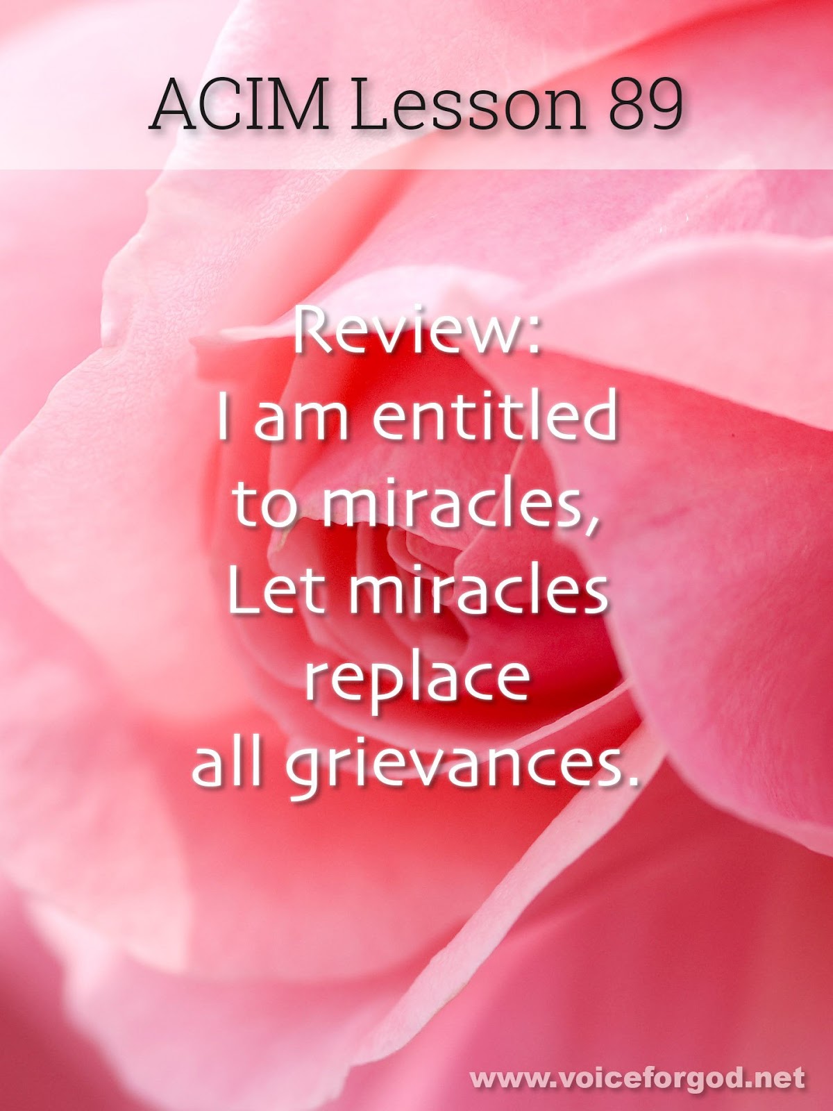 Miracle Life: ACIM Workbook Lesson 89