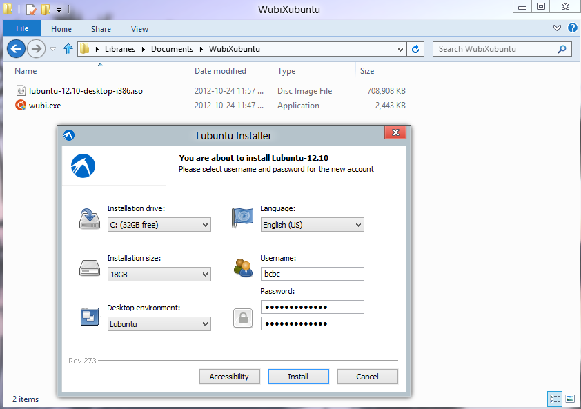Ubuntu with Wubi: Tricking Wubi into installing Xubuntu 12.10