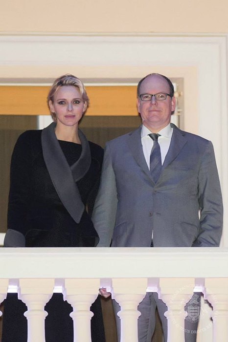 Princess Charlene and Prince Albert watched Easter procession