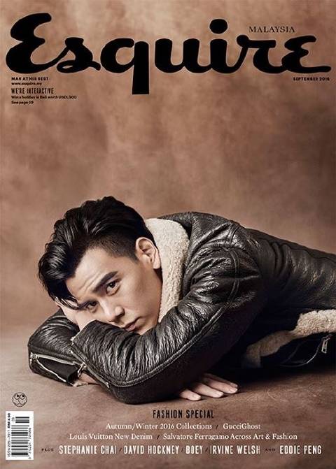 Eddie Peng en portada de Esquire Malasia Septiembre 2016