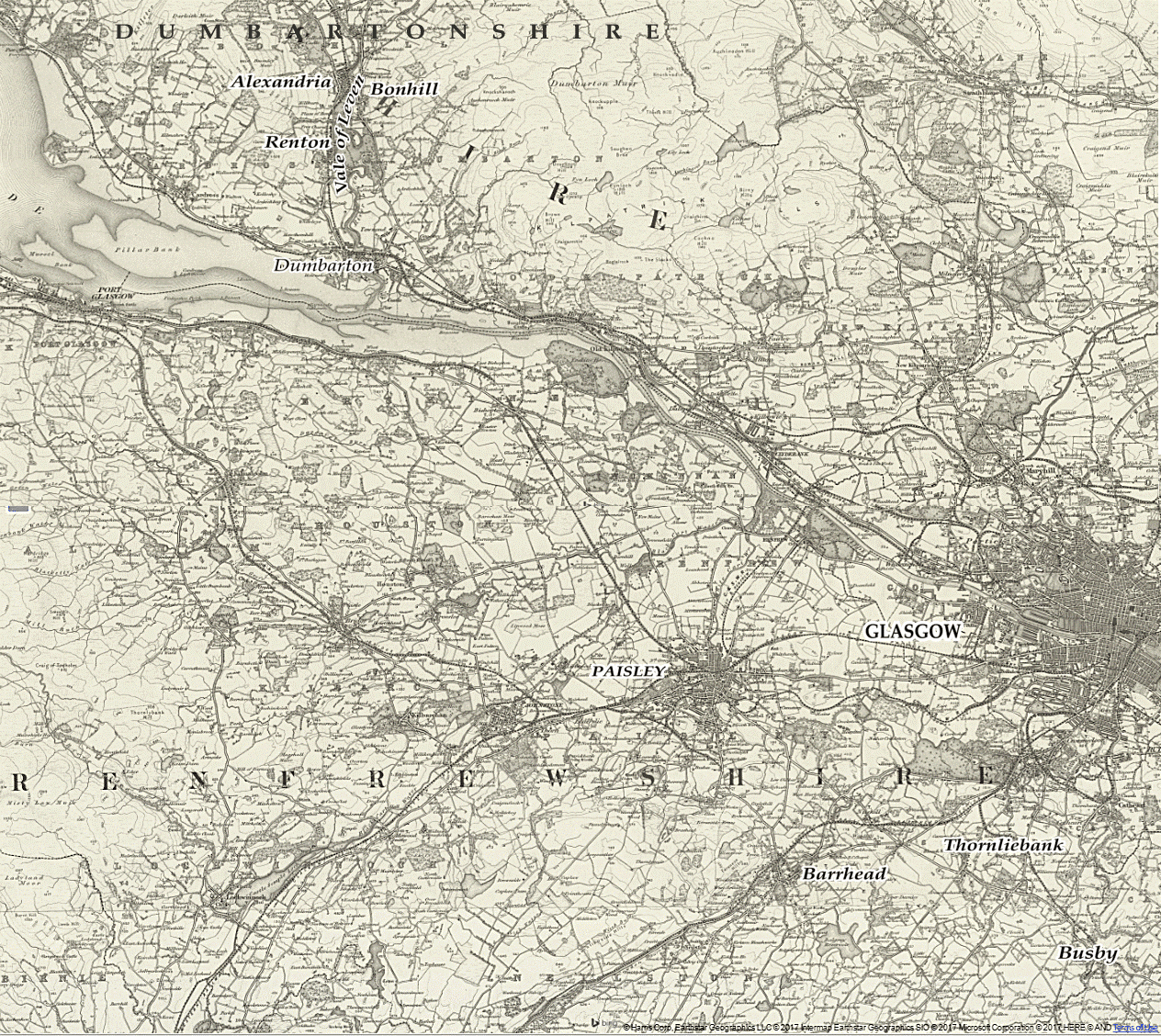 Alexander Dick of Busby, Scotland - 1800s: Map of Busby-Alexandria