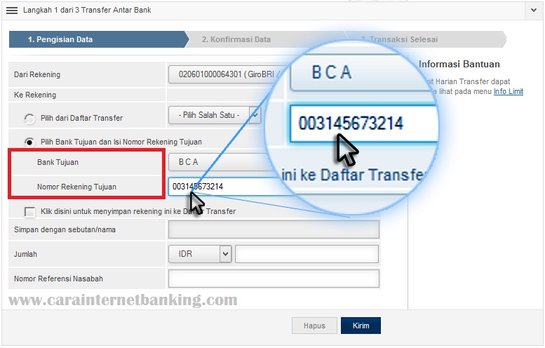 CARA TRANSFER UANG VIA INTERNET BANKING BRI KE SESAMA & BANK LAIN