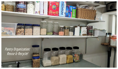 Cleaning/Reorganizing my Pantry Shelves: Reuse and Recycle!