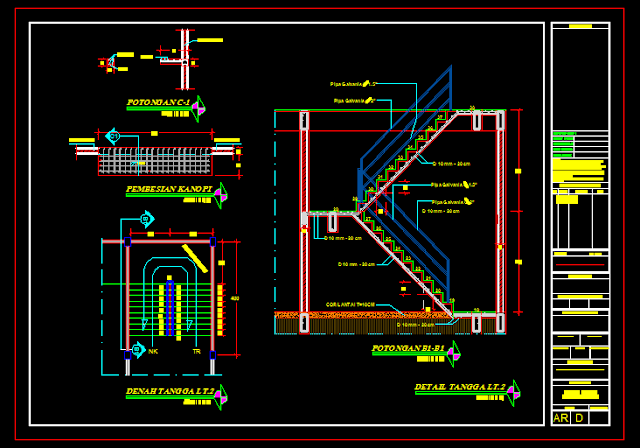 Gambar Detail Tangga Dwg Gratis - BLOG ANAK TEKNIK