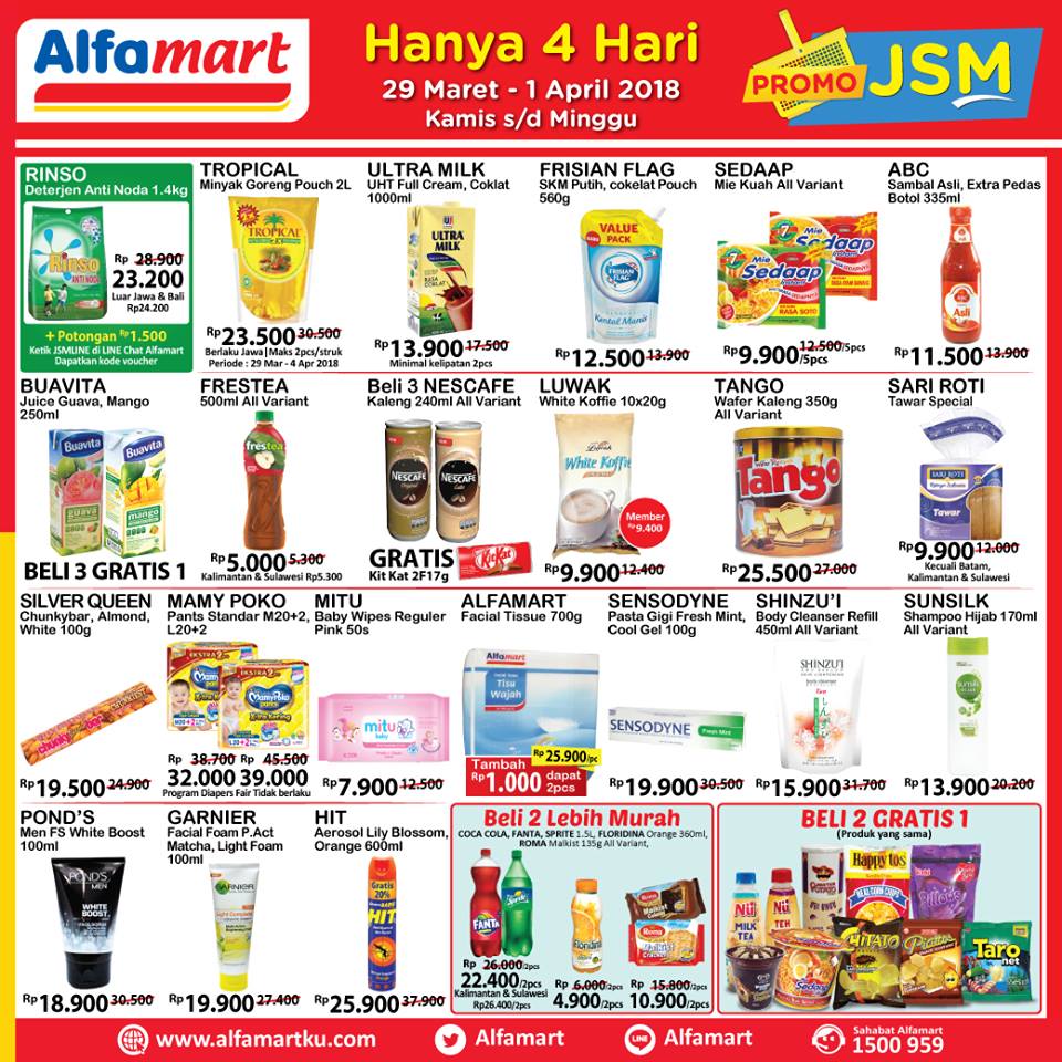 Katalog Harga Promo ALFAMART JSM Akhir Pekan 29 Maret - 01 April 2018 ...