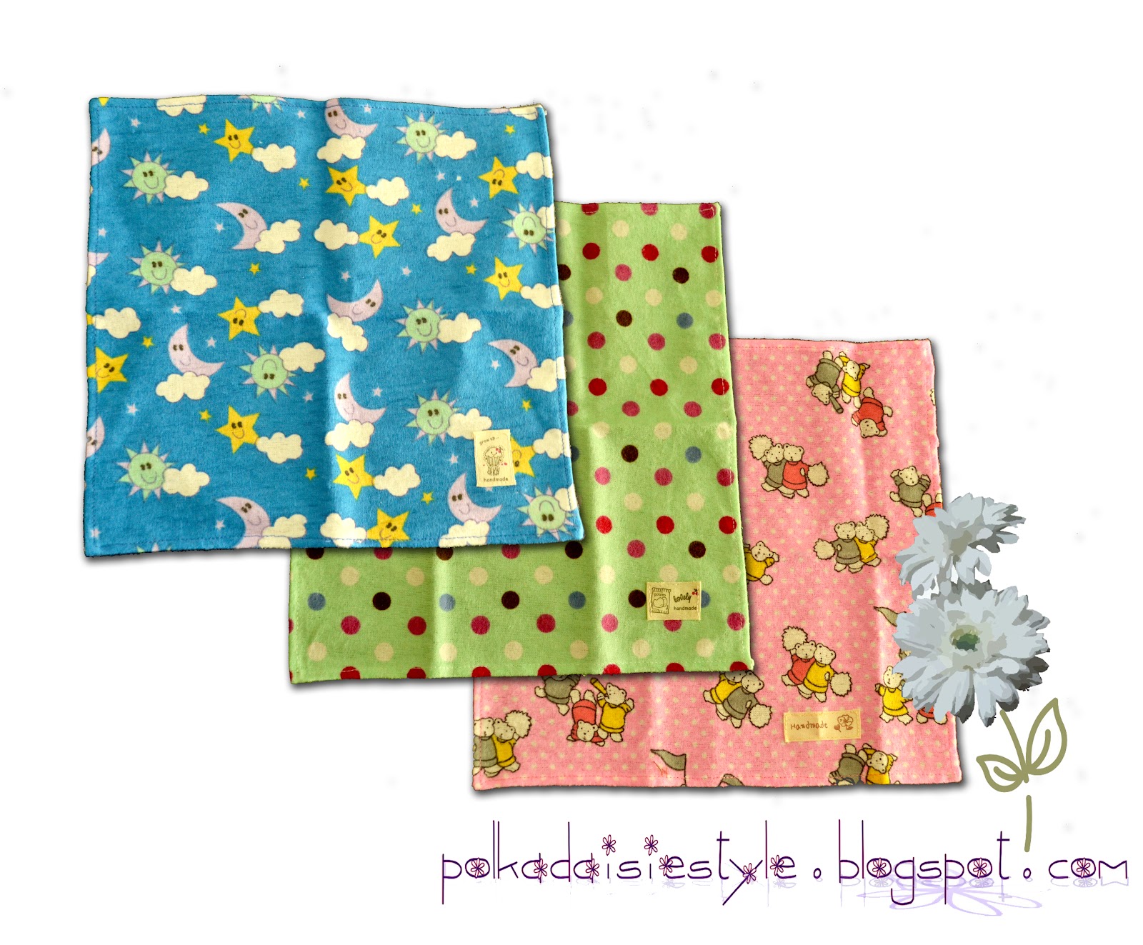 pOlkadaisie.style: handmade hankerchief with cute label
