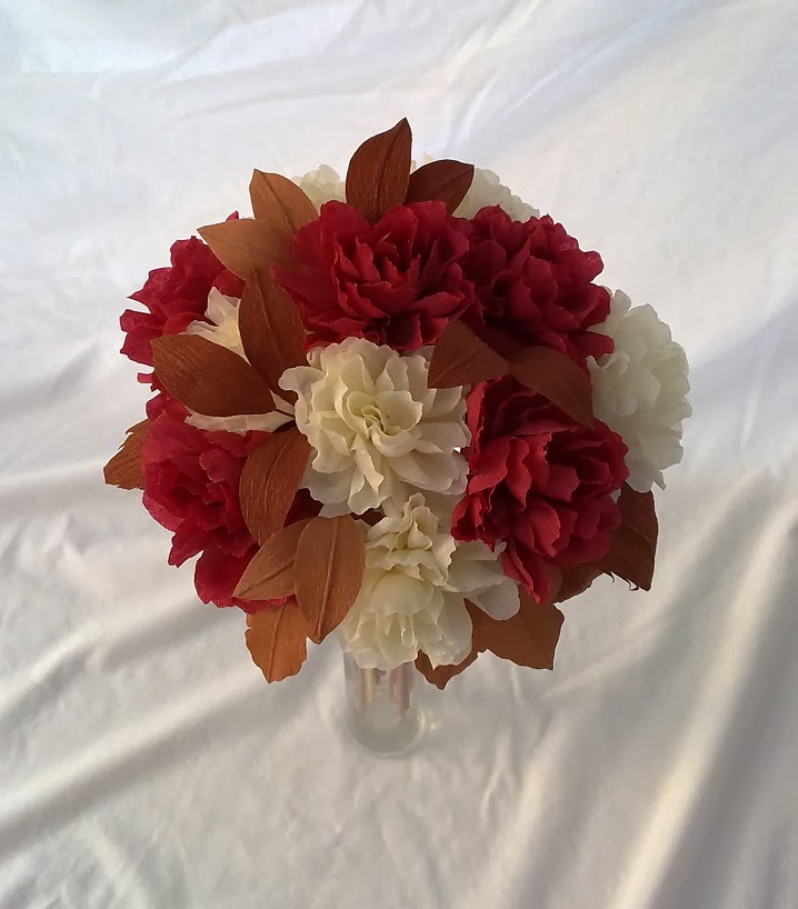 Crafty little Beanut!: Autumn paper flower wedding bouquet