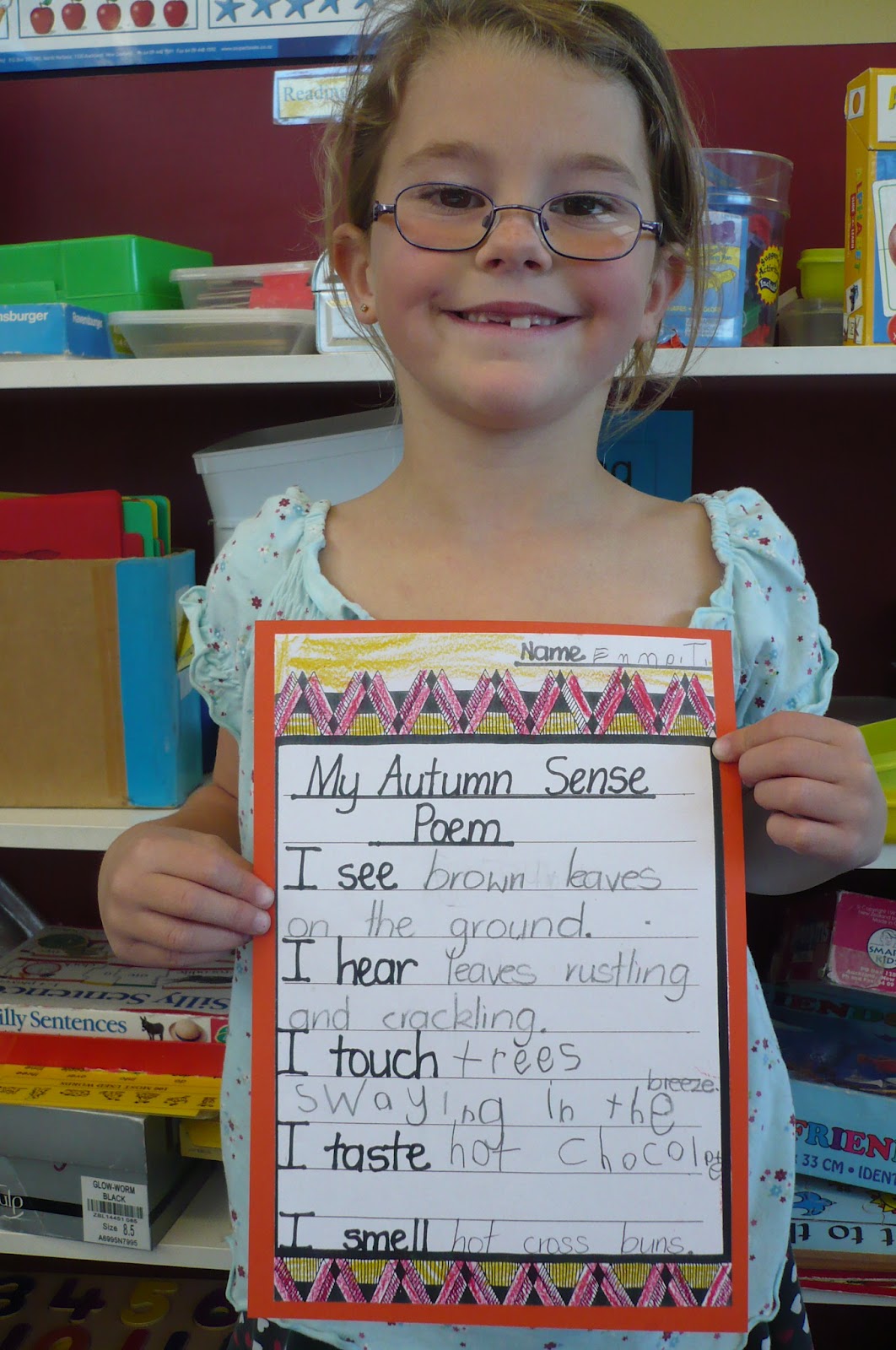 Room 3 Riwaka, Displays: Our Autumn Sense poems