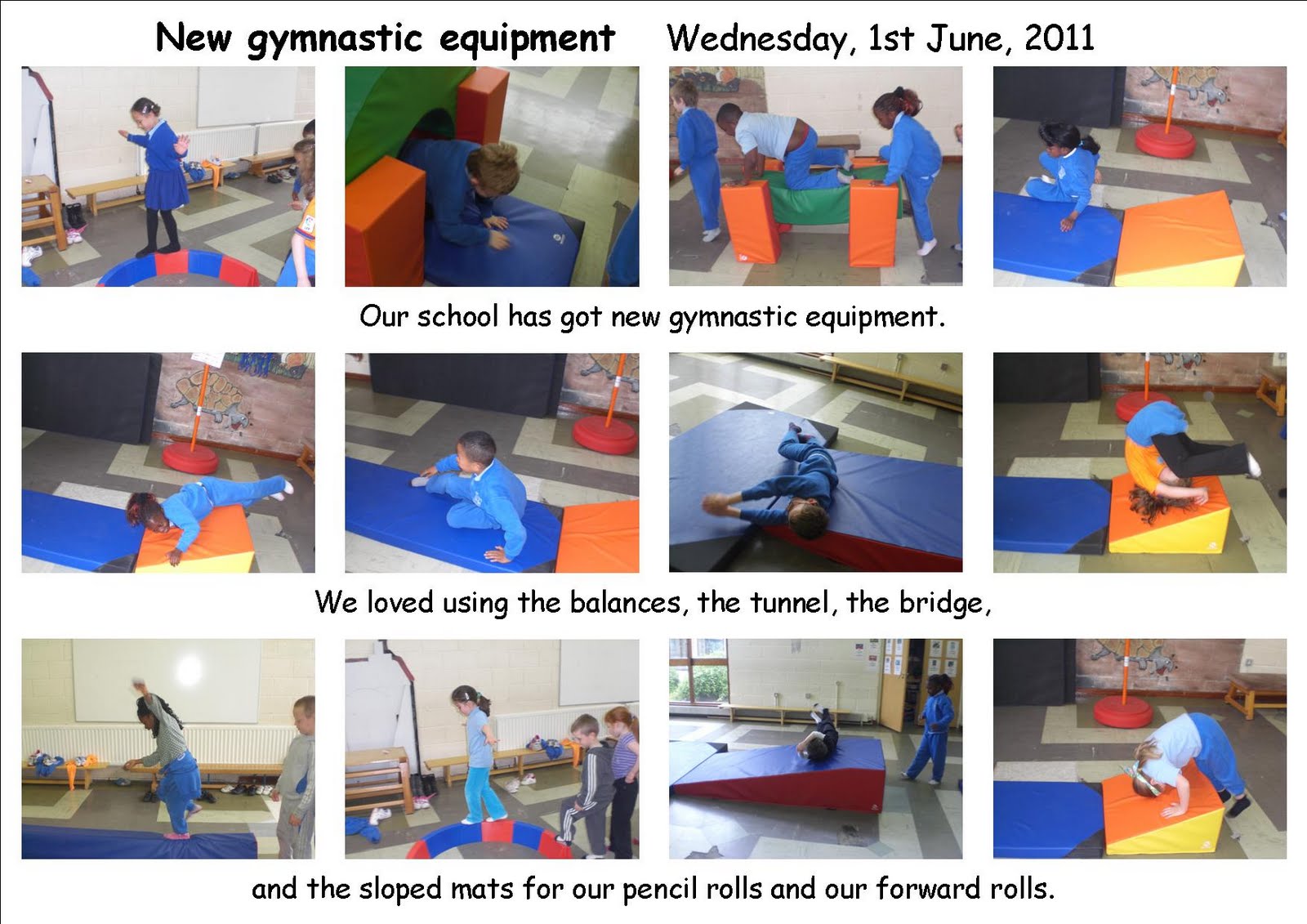 Ms. McLoughlin's class, 2nd Class, Room 9: New Gymnastic Equipment