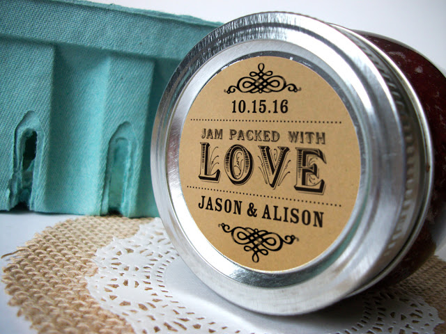 Colorful Adhesive Canning Jar Labels: Wedding & Bridal Shower Jam Jar ...
