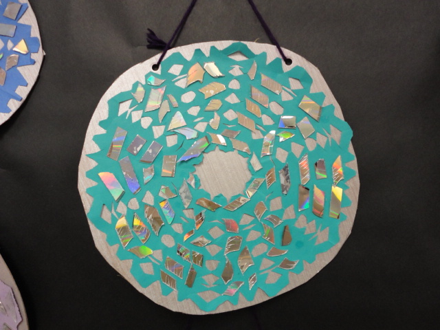 Thomas Elementary Art: 4th Grade Recycled CD Snowflake Mosaics