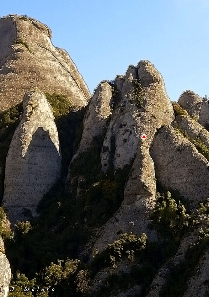 Joan Begué Puig a l'Agulla del Megui (cota 448)