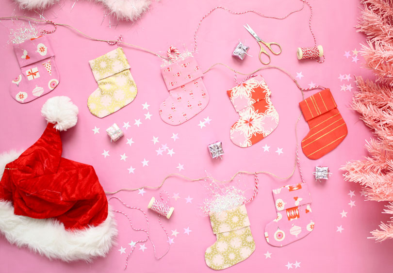 DIY Christmas Stocking Garland - Little White Socks