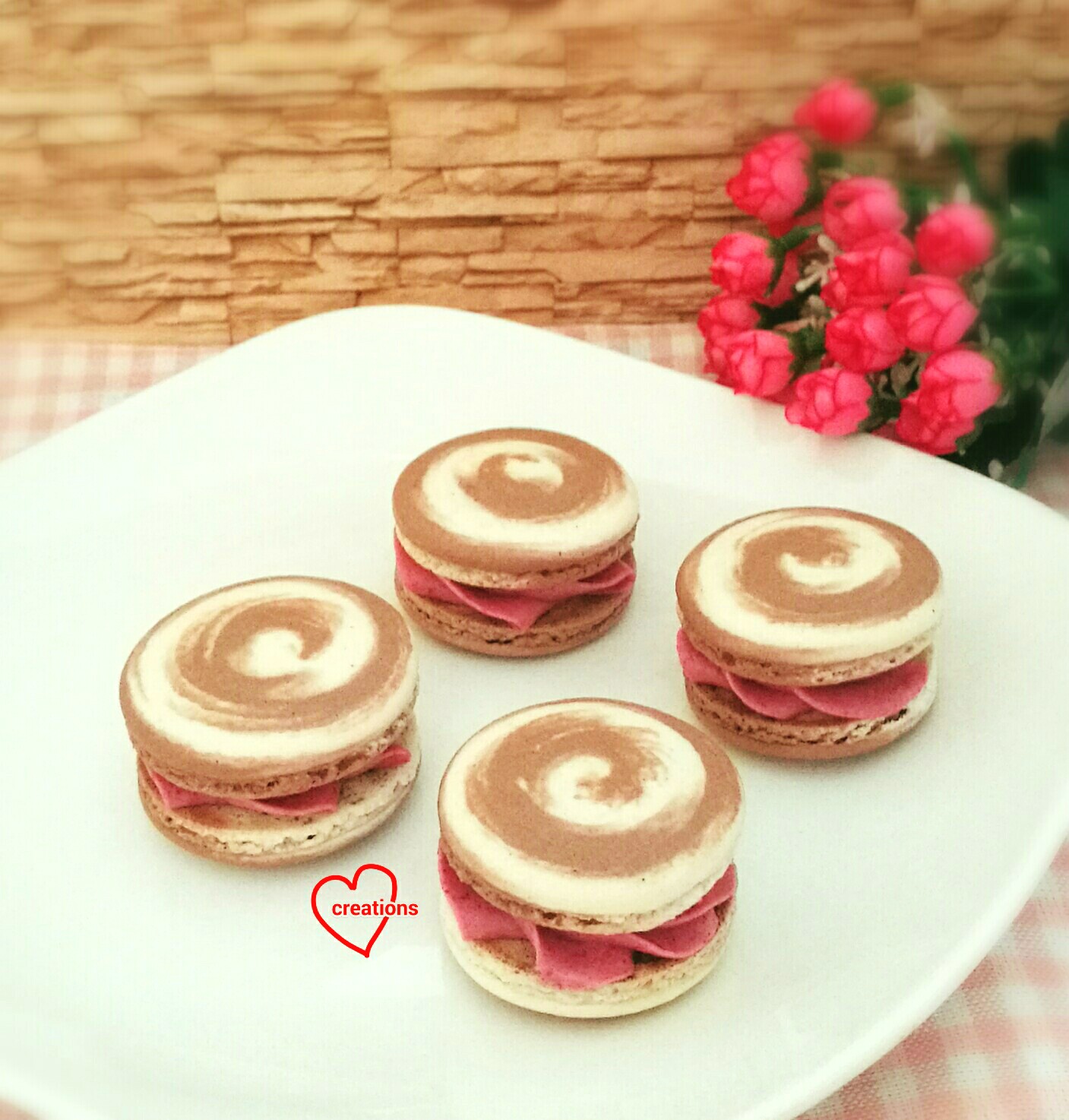 Loving Creations for You: Hurricane Swirl Neapolitan Macarons