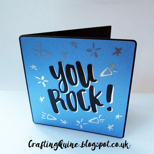 Crafting Quine: You Rock Card - using FREE design of the week