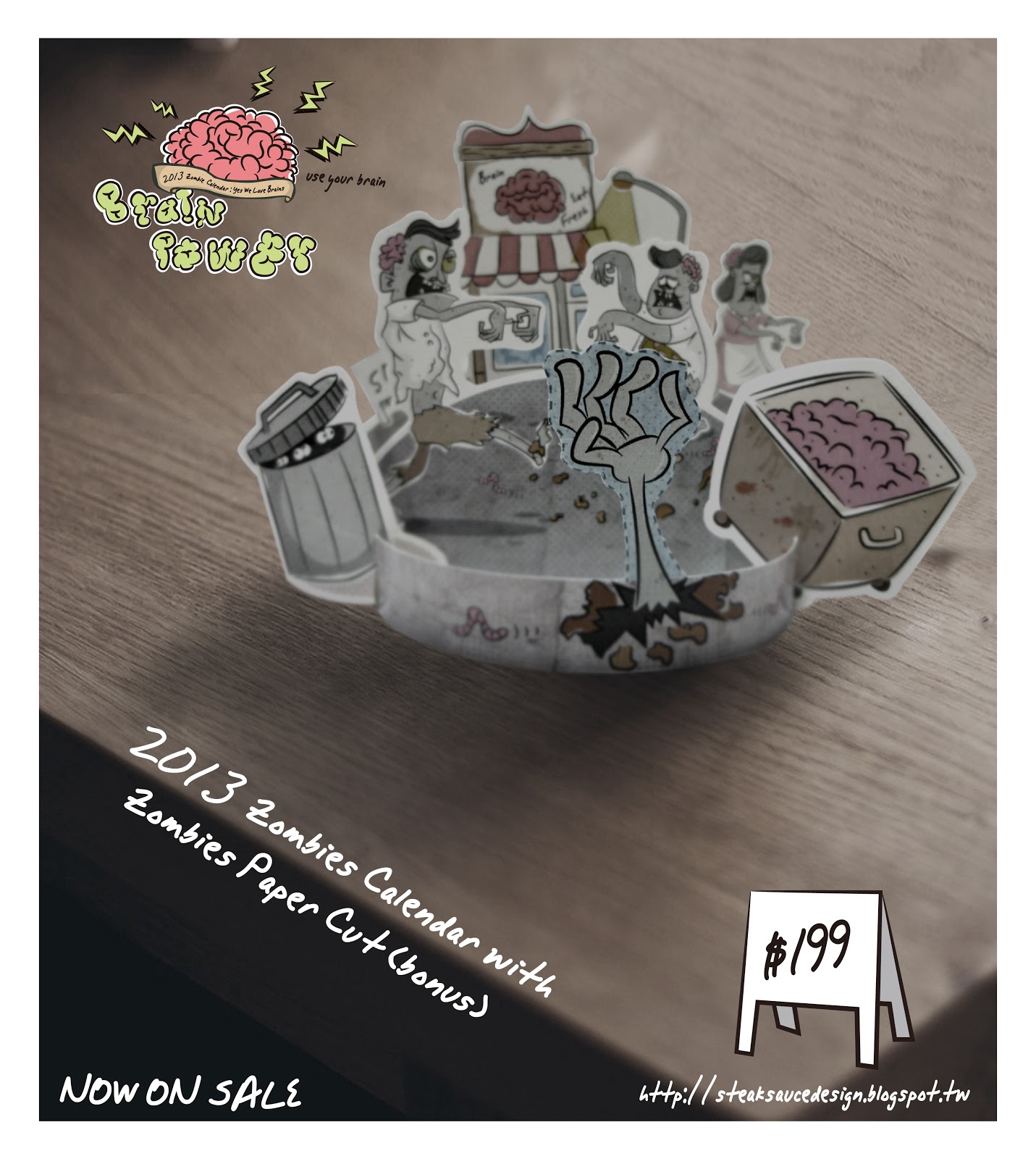 SteakSauceDesign: 2013 Zombies Calendar/Paper Cut