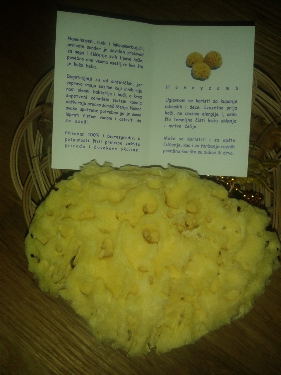 Sreća je zdravlje: Prirodni morski sunđer za kupanje Honeycomb