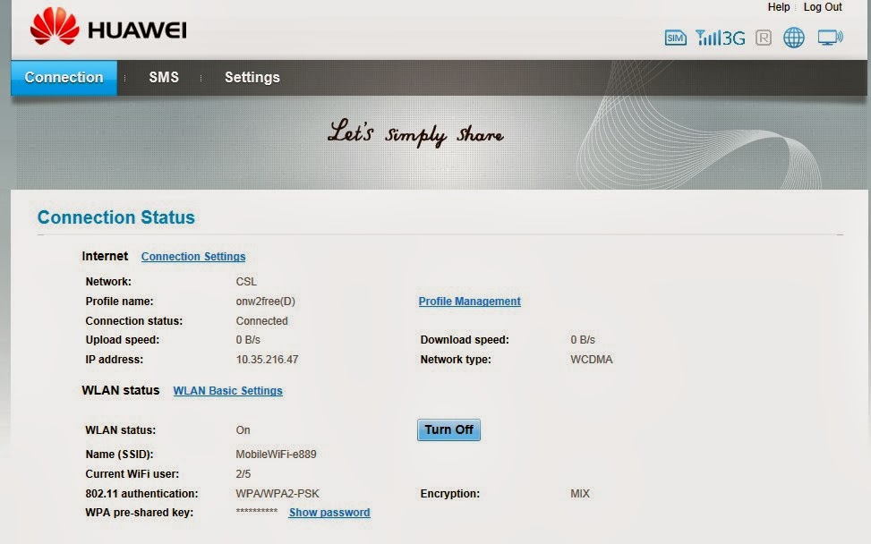「シニア旅人」の旅情報: USBモデム「Huawei E355」 香港CSLのSIMカードで接続～One2Freeのデータ定額1日定額28HKドルOK