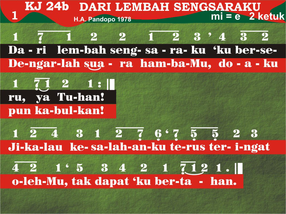 Kord Gitar Kidung Jemaat 24b Dari lembah sengsaraku