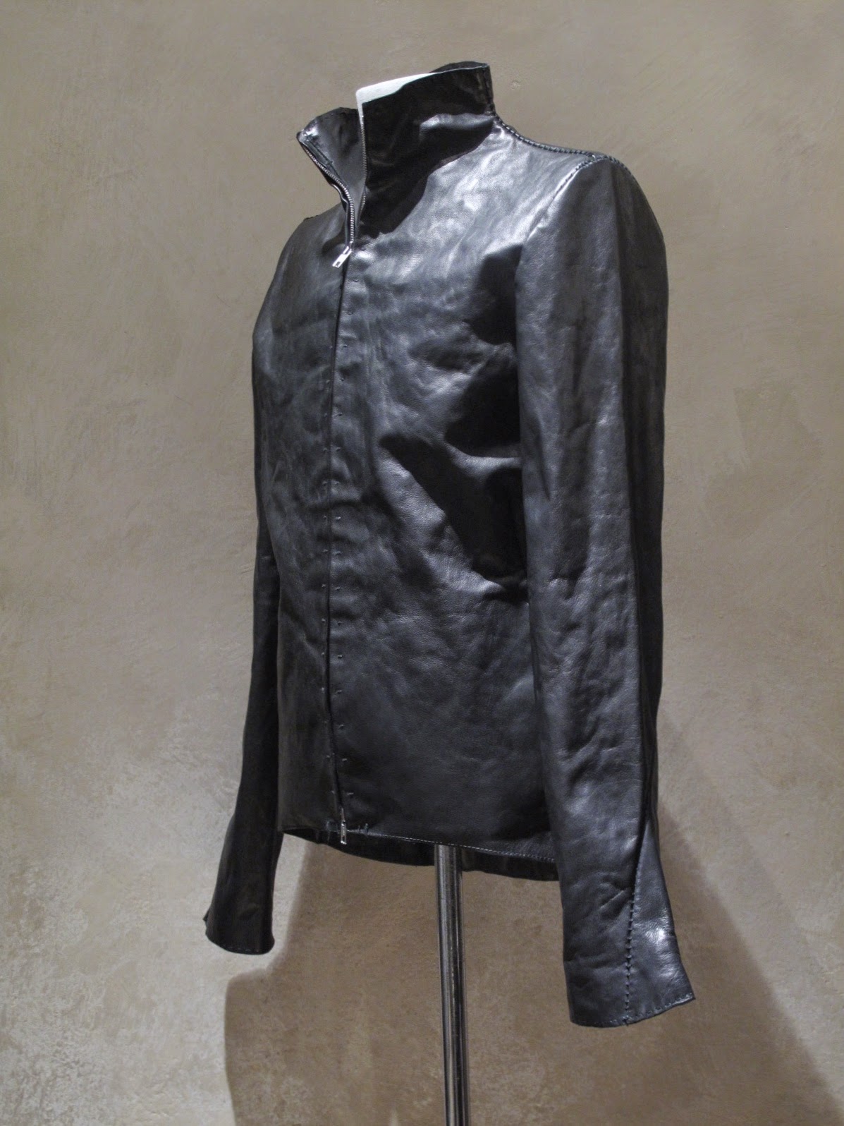 A1923 FW14-15 ZIP UP LAMA LEATHER JACKET
