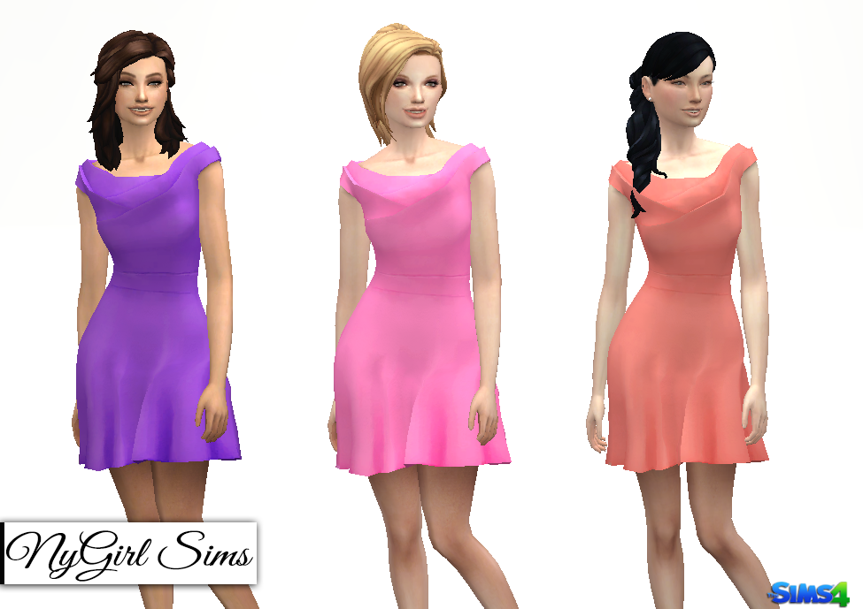 NyGirl Sims 4: Origami Flare Dress