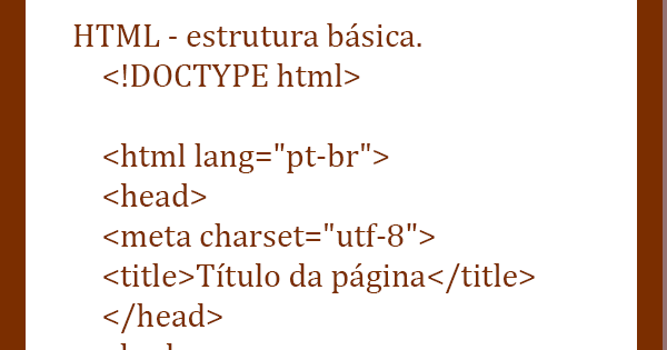 HTML - estrutura básica