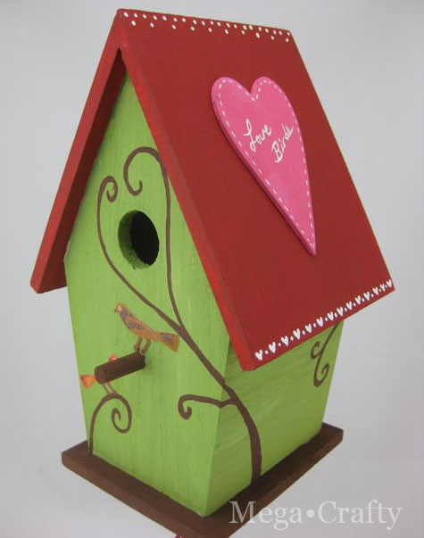 Mega•Crafty: Valentine's Birdhouse Update