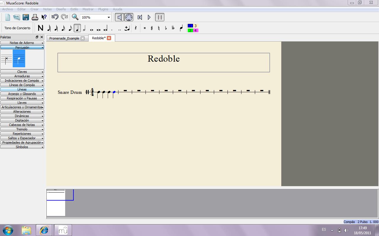 Musescore para Percusión: El redoble