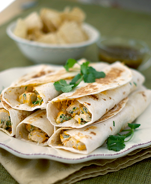 Crispy Chicken Wraps ~ Heat Oven to 350