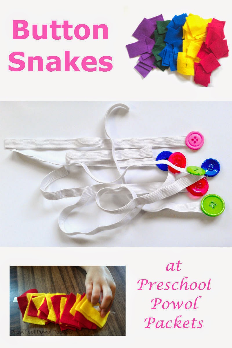 Preschool Button Snakes | Preschool Powol Packets