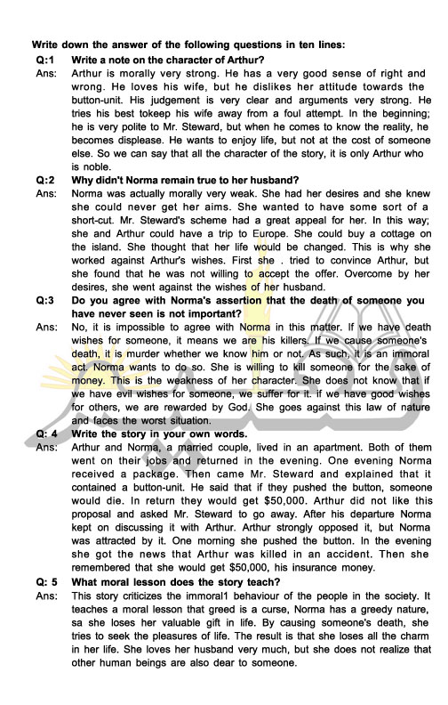 Online Taleem: Button, Button by Richard Matheson