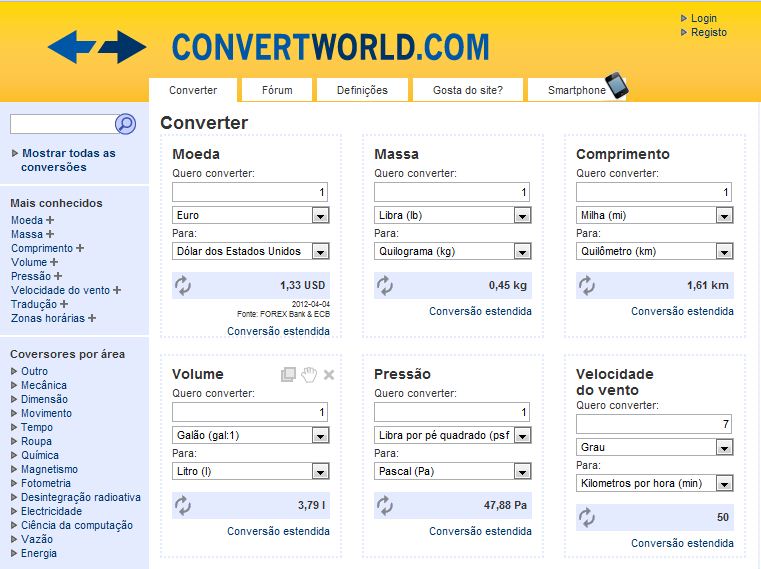 RONISIO MAIA: CONVERSÃO DE MEDIDAS ON LINE