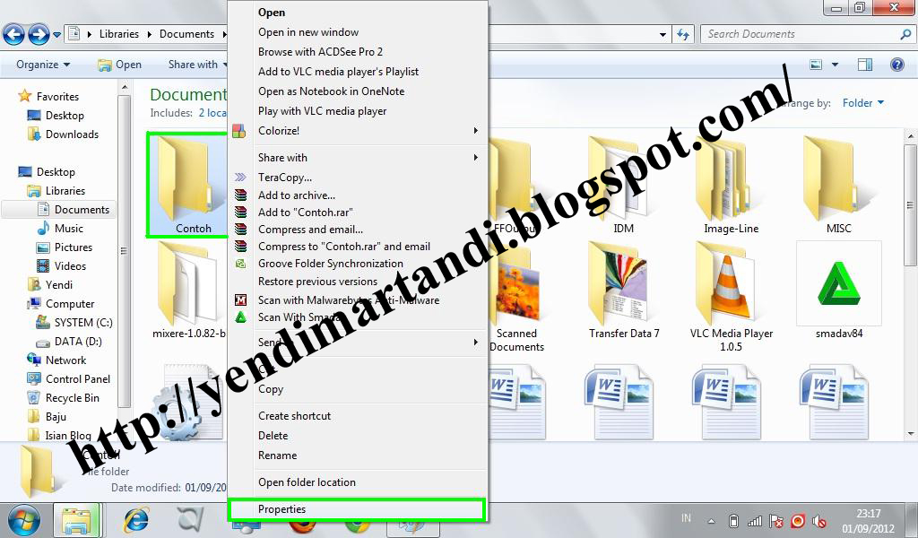 ILMU KOMPUTER: Membuat folder yang akan di share di Windows 7