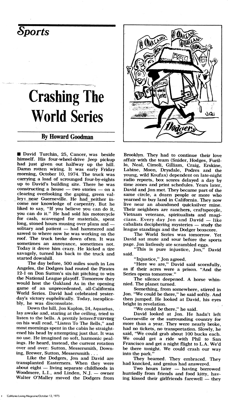 Howard Goodman: Stories and columns: 1975