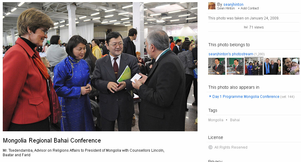 3 Counselors with Mr. Tsedendamba | Baha'i Culture