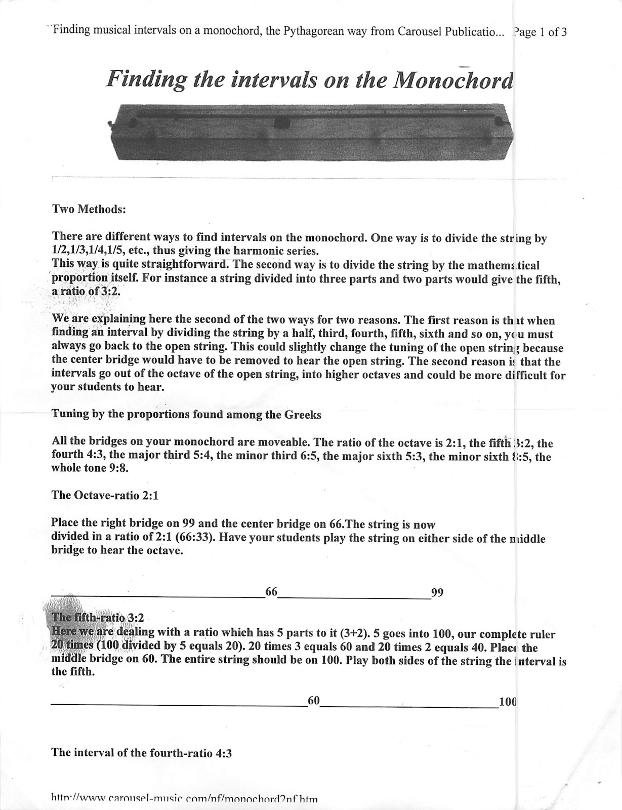 Miss Jacobson's Music: STRINGS: Monochord and Pythagoras: Why Music is Math