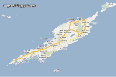 Map of UK: Anguilla Map Political and Region Information