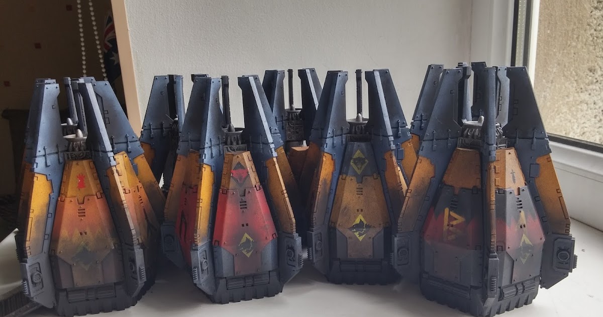 My Armies: 10 "speed painted" Space Wolf drop pods