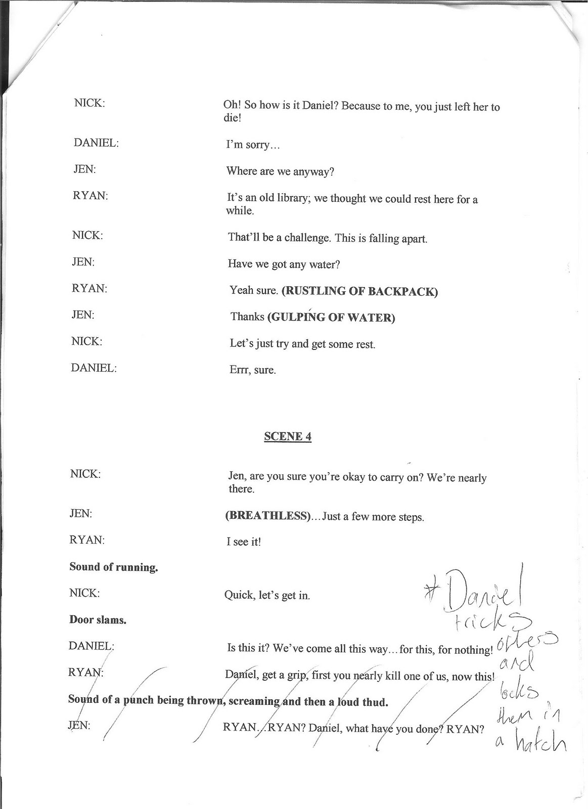 A2 Media Radio Drama: Production Log: Annotated Script - First Draft