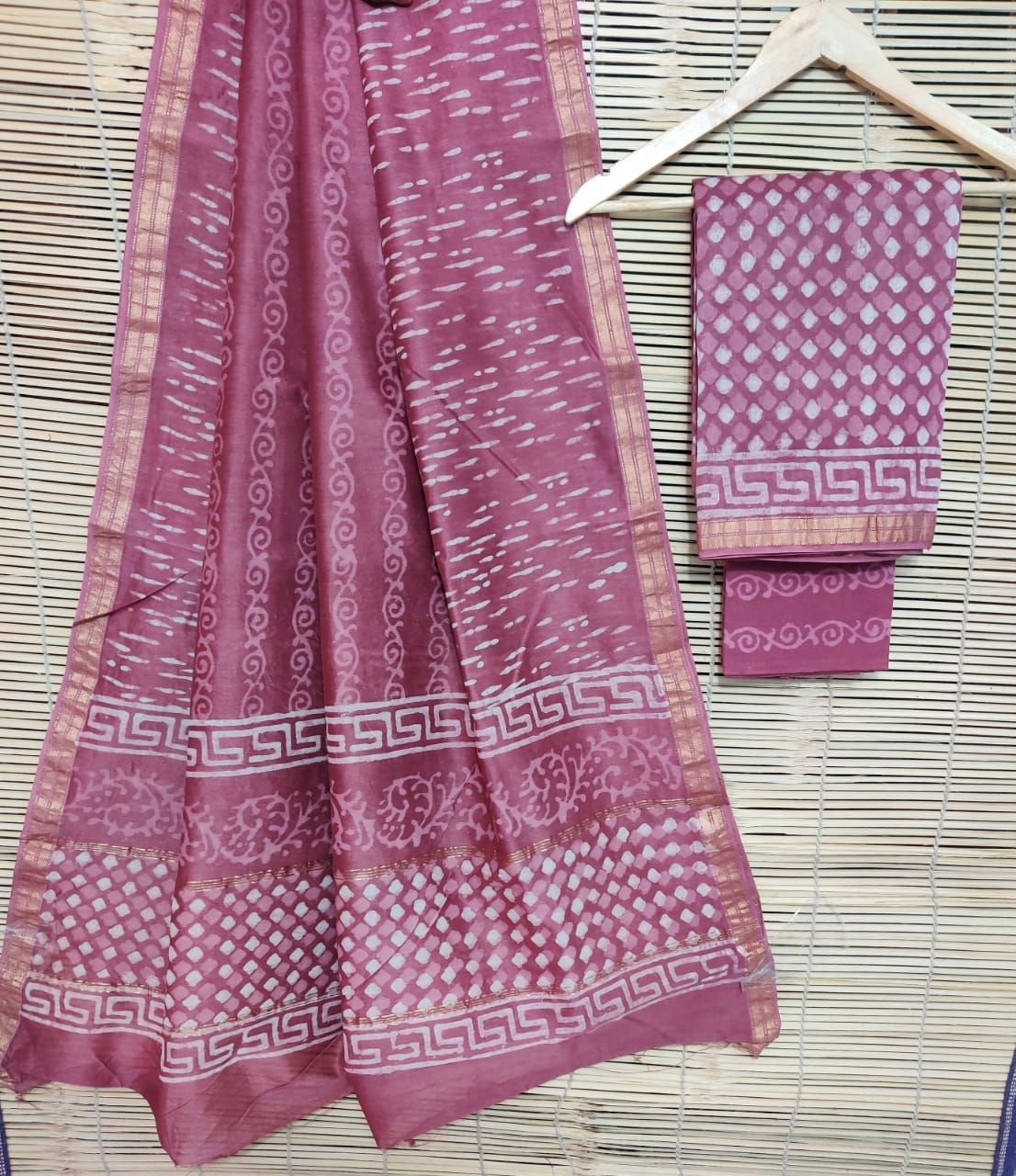 Block print cotton suits