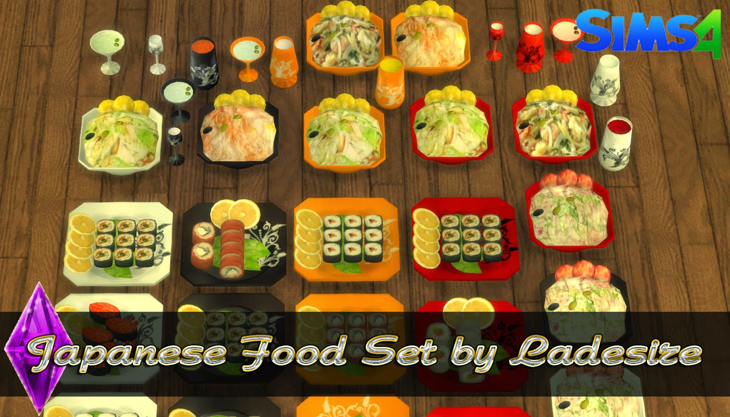 Ladesire's creative corner): TS4 - Japanese Food Set by Ladesire