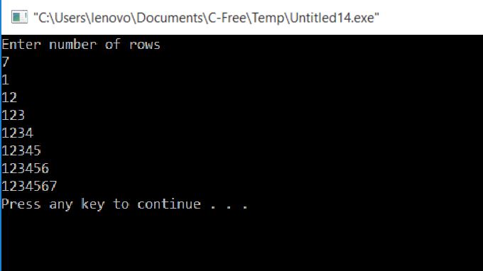All C Programs: Numerical Pattern Programs in C