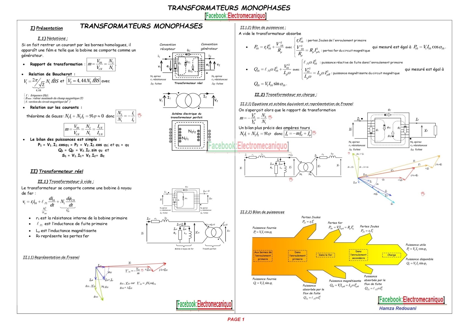 Résumé général sur les transformateurs monophasé ~ Electromecaniquo.blogspot.com