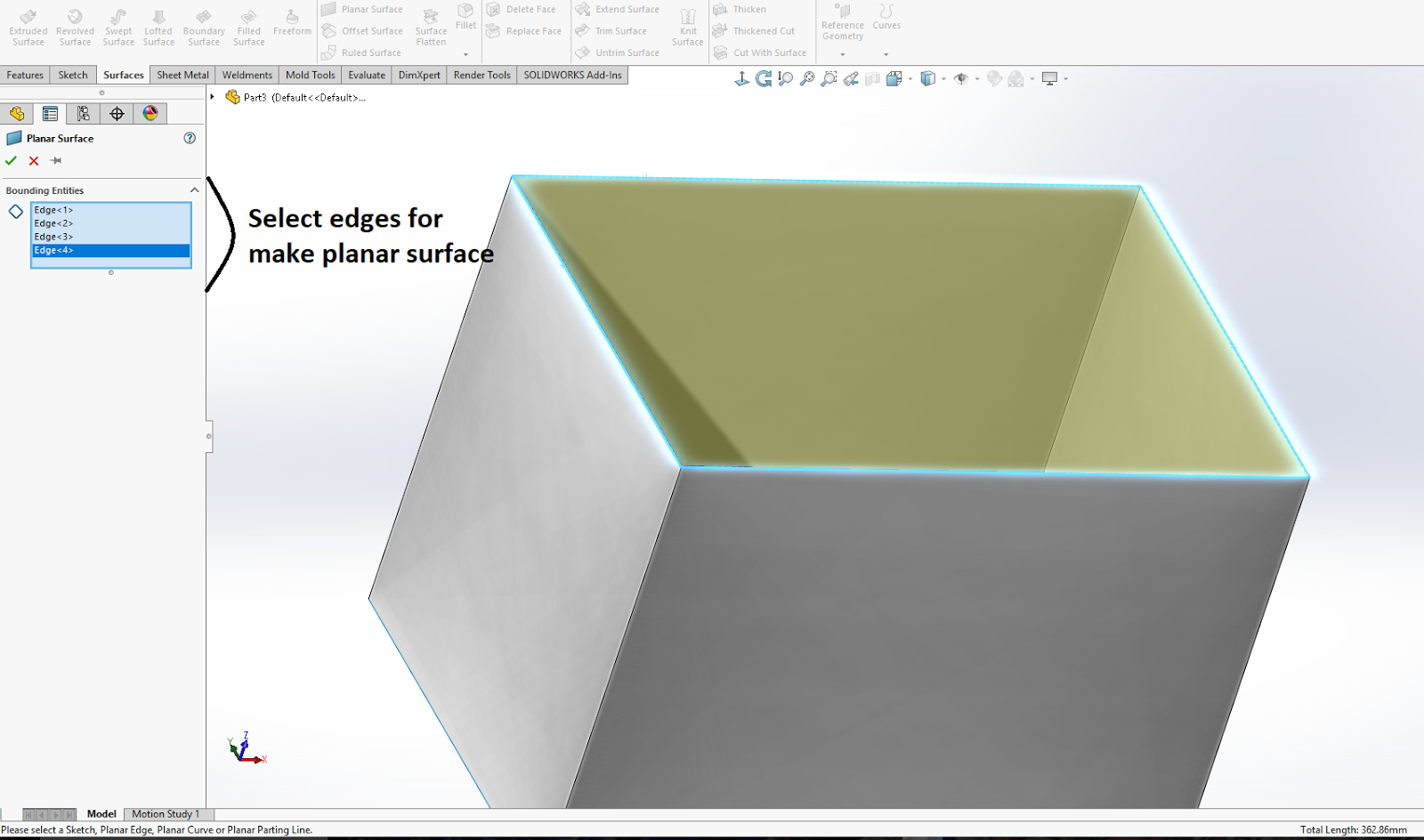 Design Tech Academy: Planar Surface: In SolidWorks