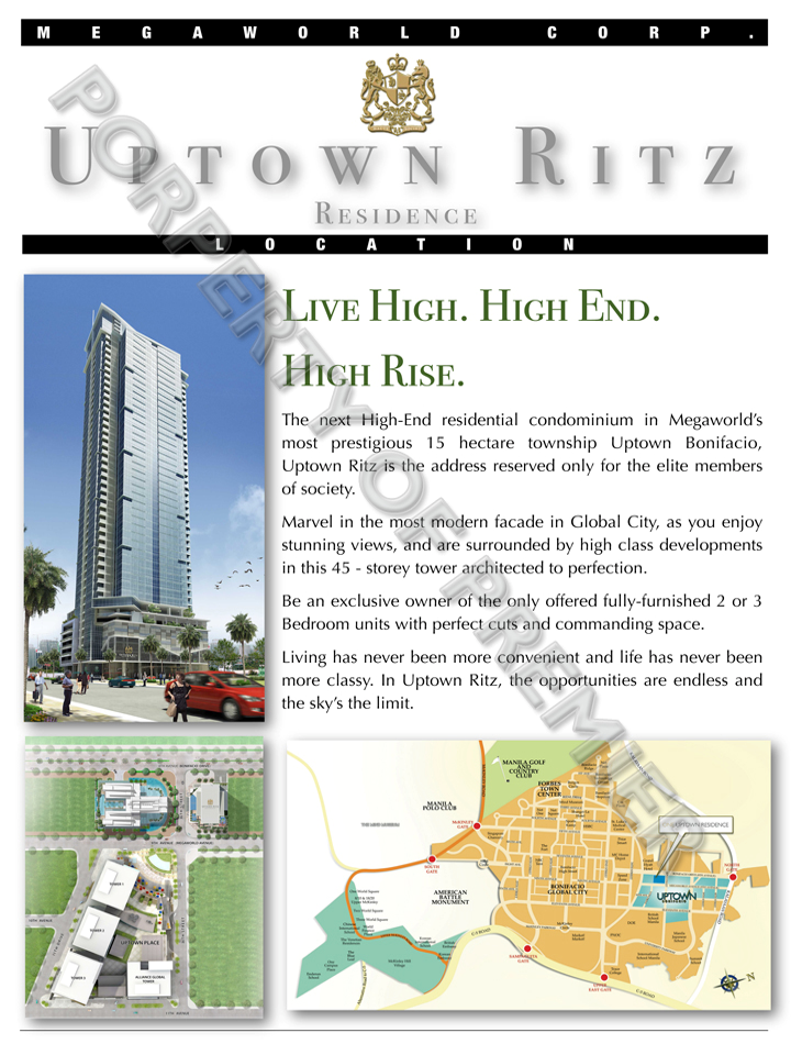 Mckinley Hill Fort Bonifacio: Uptown Ritz Residence