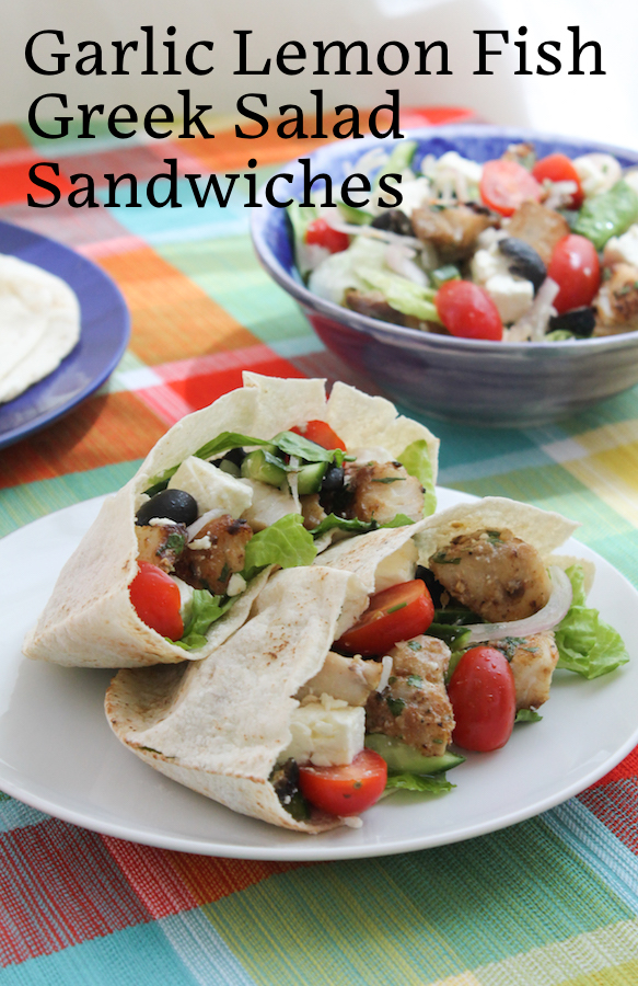 Food Lust People Love: Garlic Lemon Fish Greek Salad Sandwiches # ...